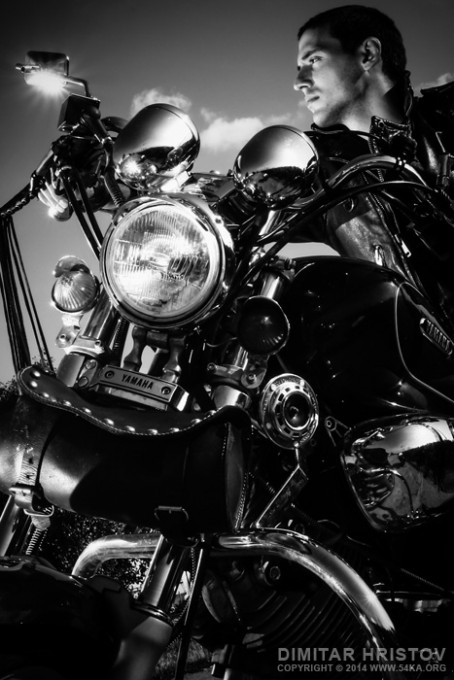 Biker riding a customized motorcycle - 54ka [photo blog]